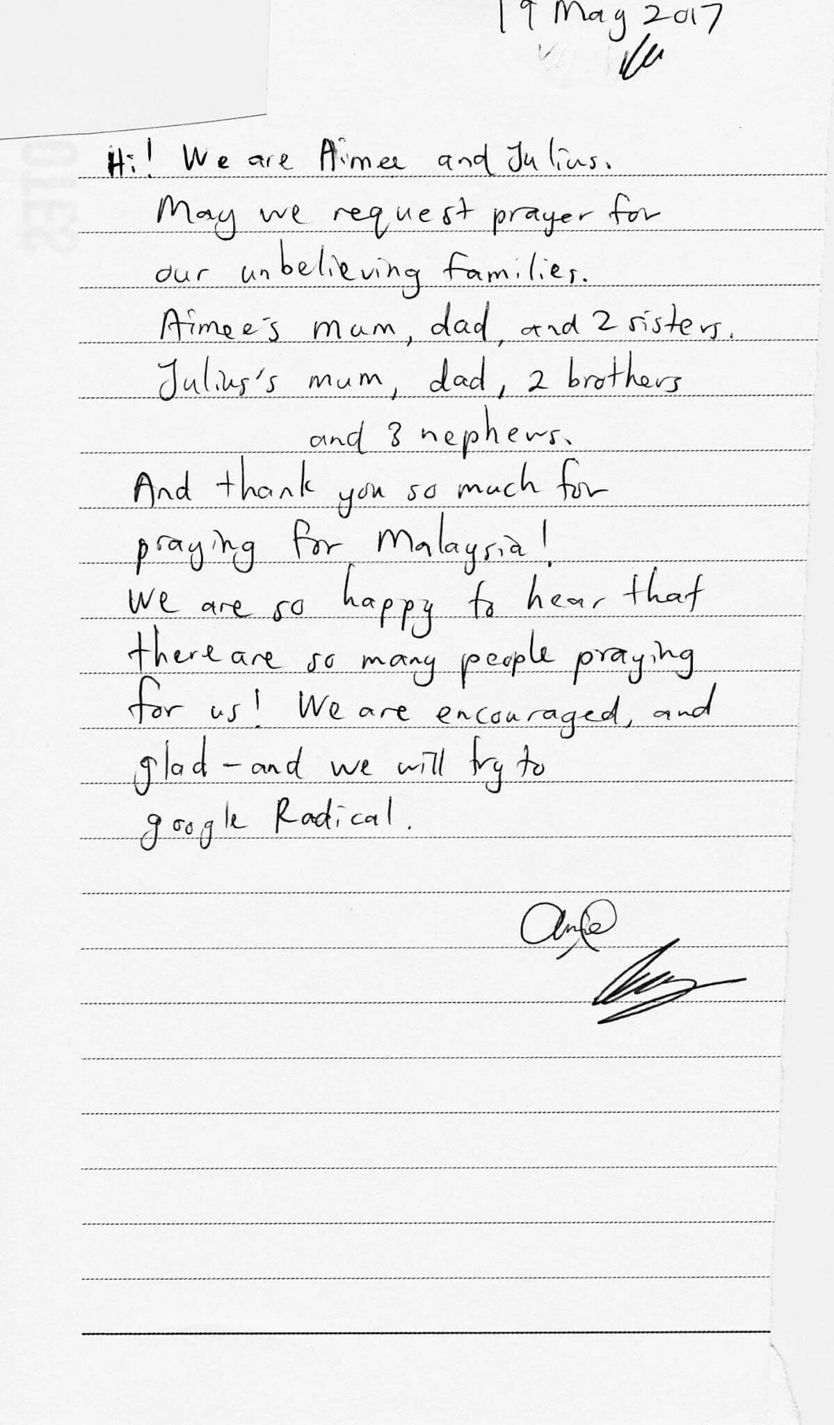 In Their Own Words: Prayer Requests From Persecuted Malay - Radical